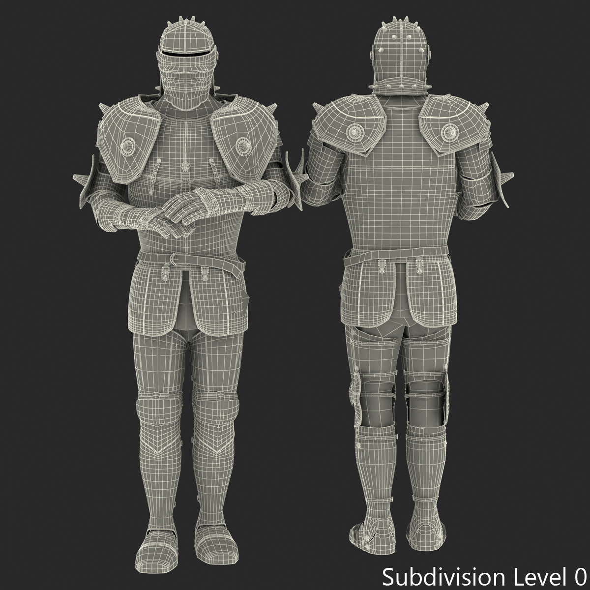 3d medieval suit armor 3