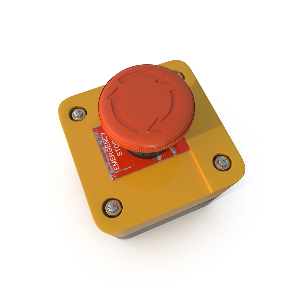 3d max emergency button red