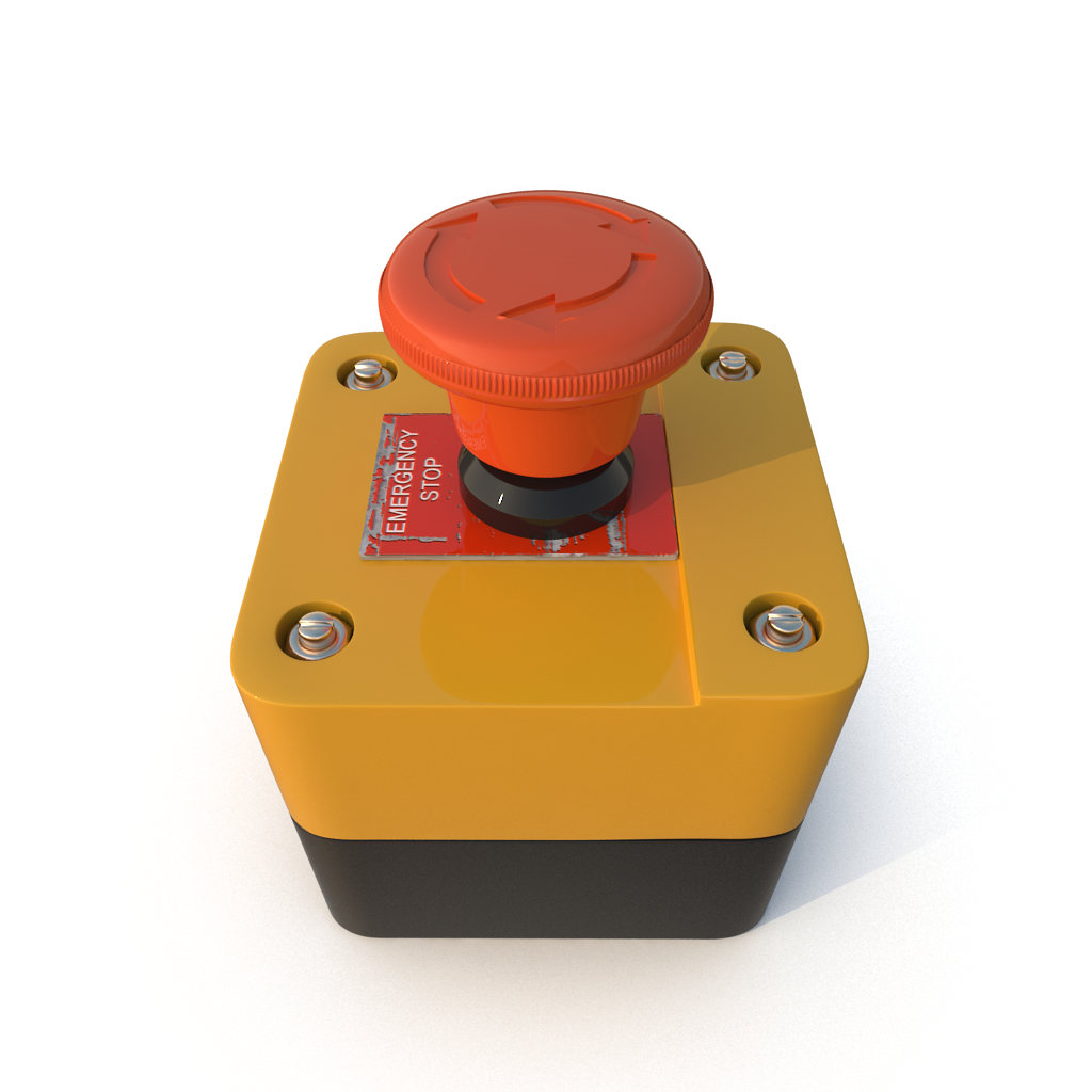 3d max emergency button red