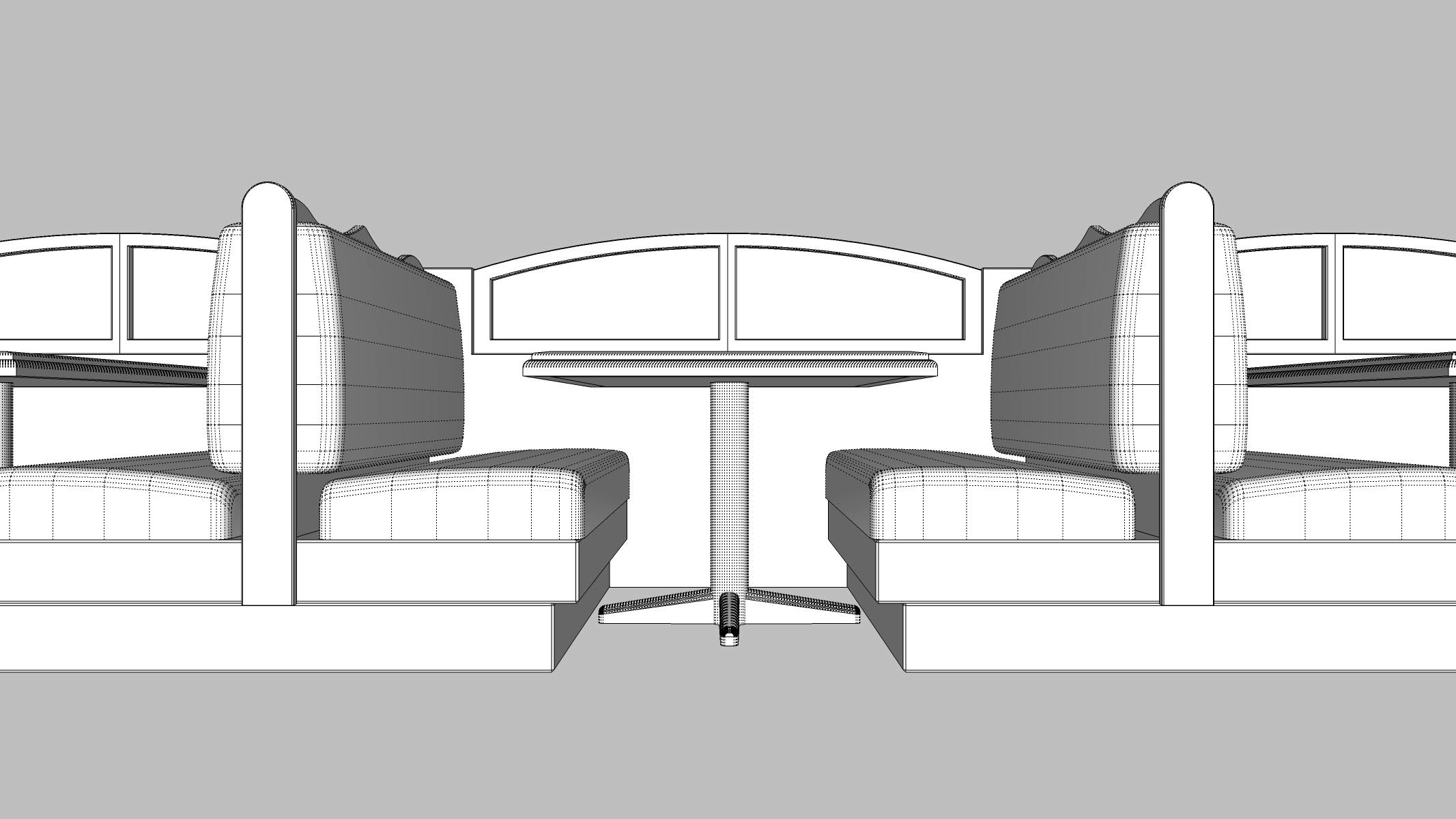 3d restaurant booth tables model