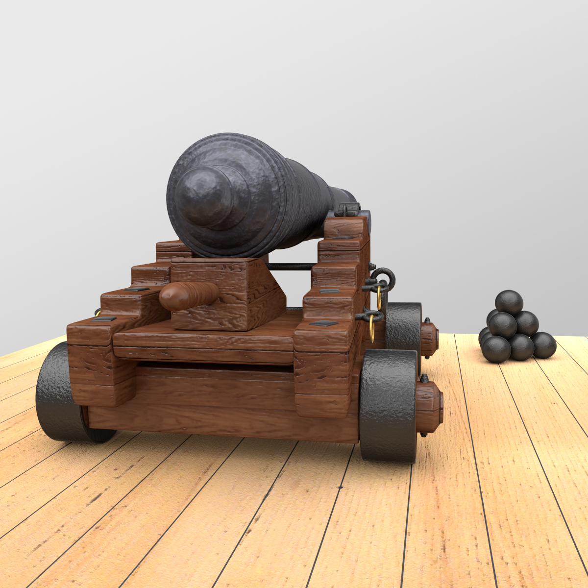 naval cannon o 3d model