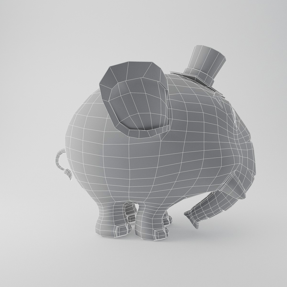 elephant cartoon toon 3d model