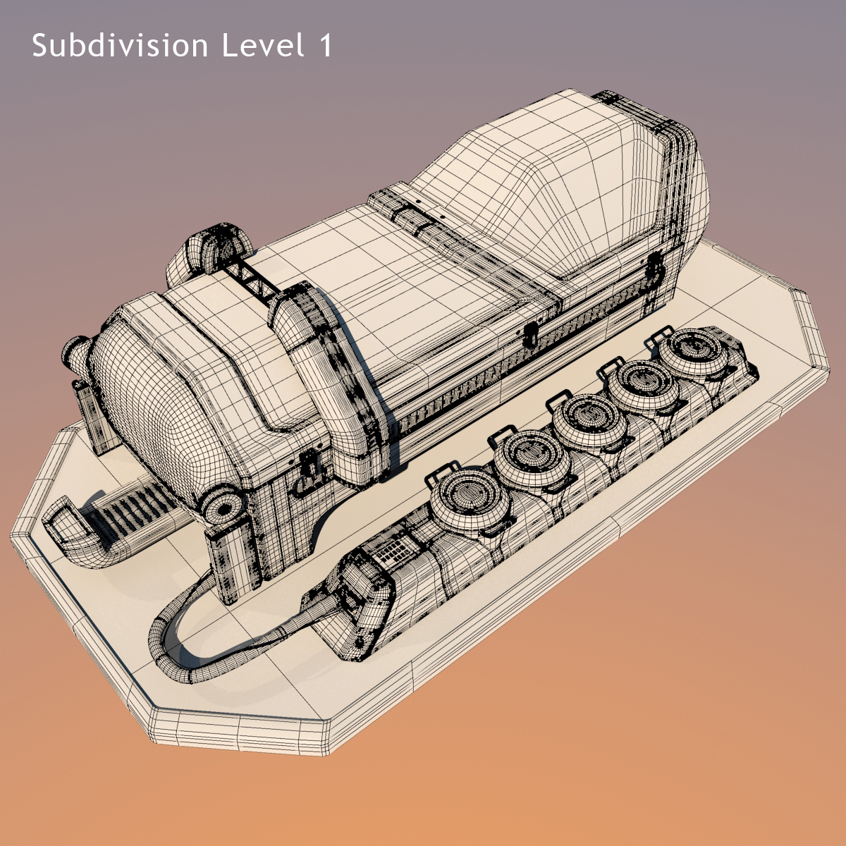 obj futuristic sci fi cryopod
