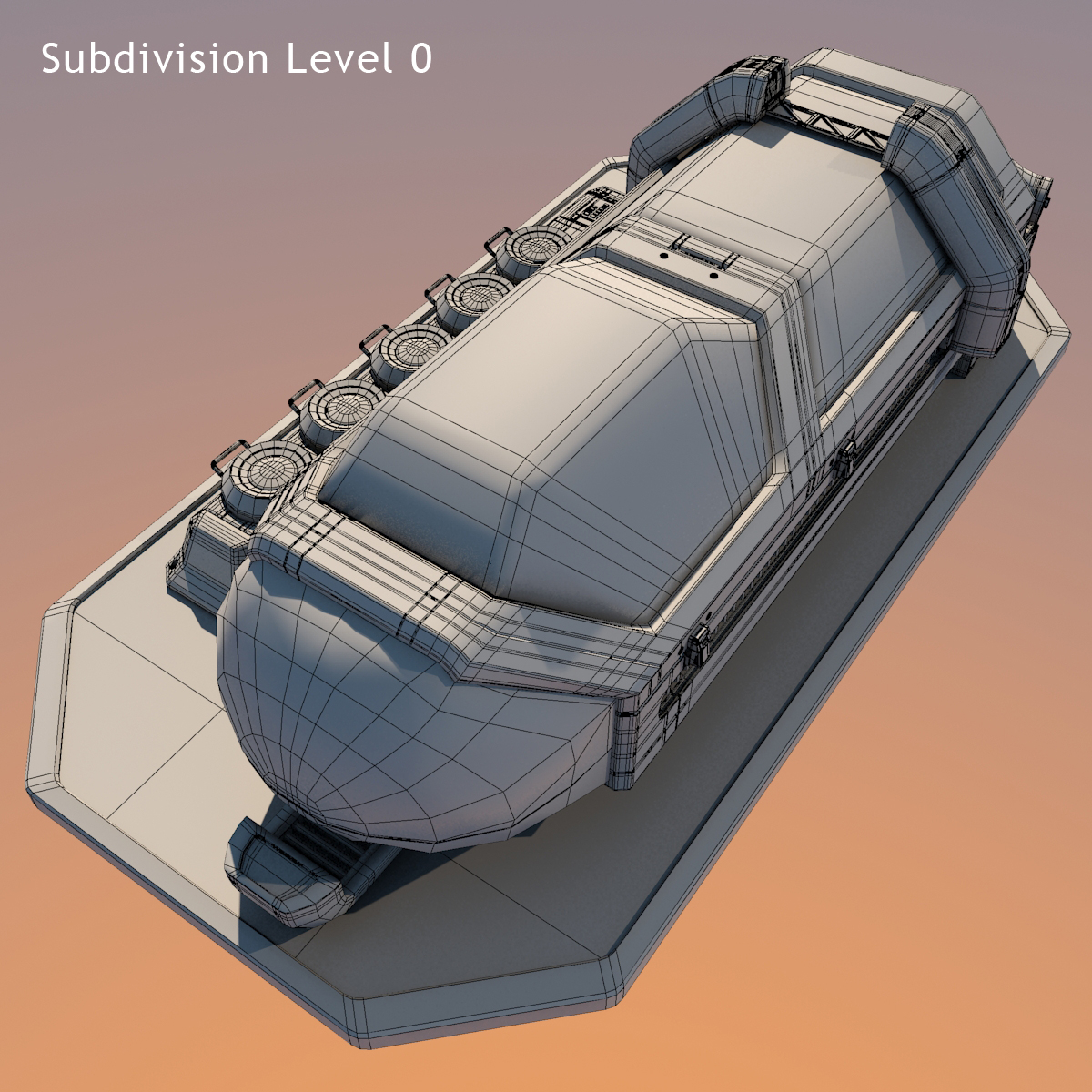 obj futuristic sci fi cryopod