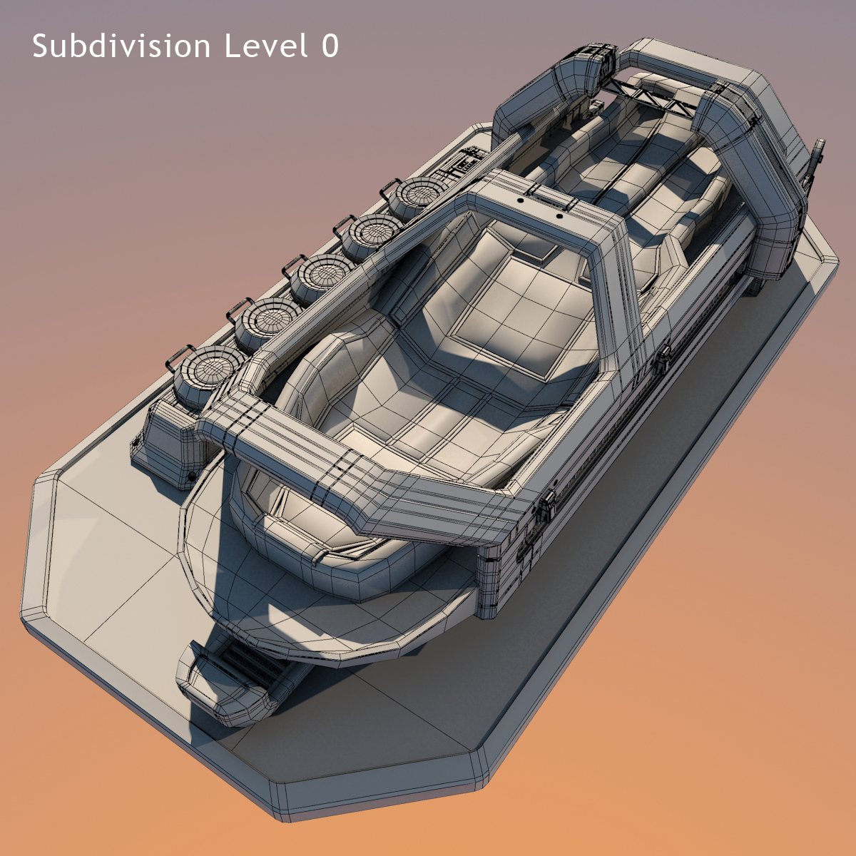 obj futuristic sci fi cryopod