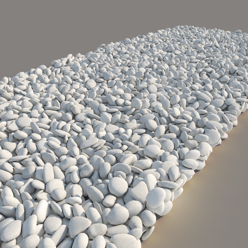 3d white pebbles model
