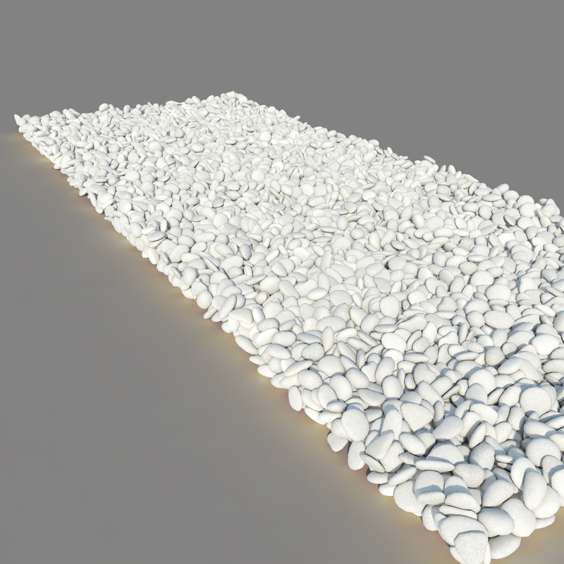3d white pebbles model