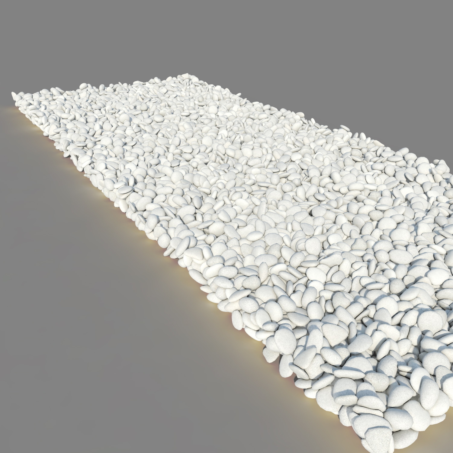 3d white pebbles model