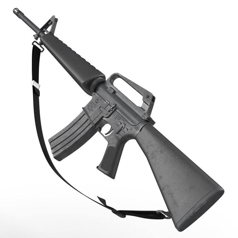 3d model assault rifle m16 2
