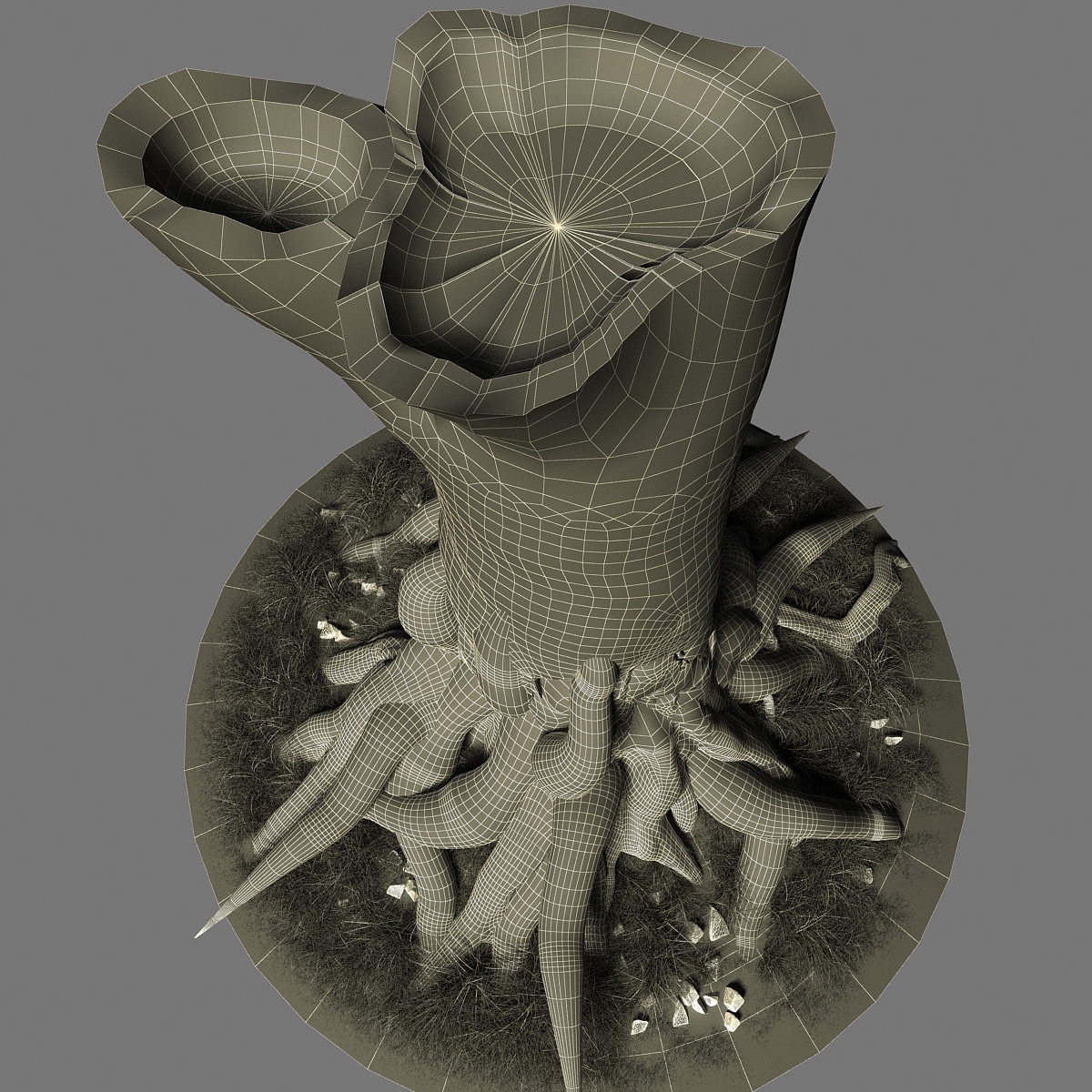 3d roots tree model
