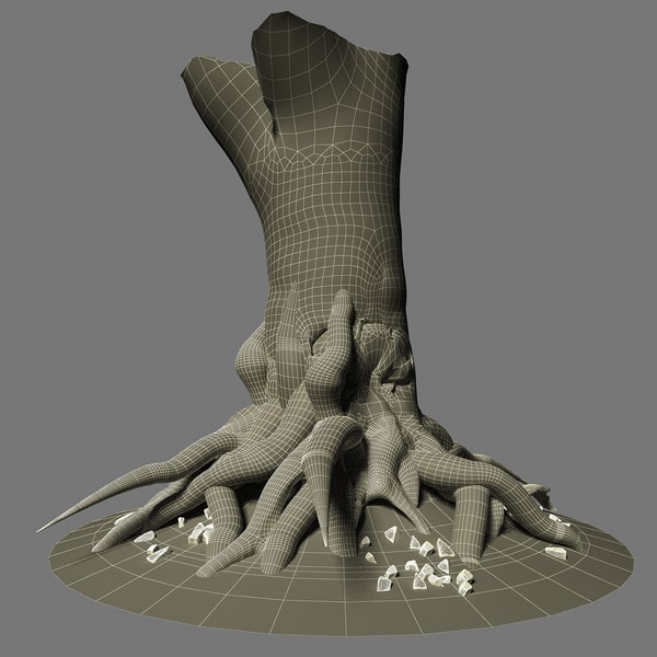 3d roots tree model