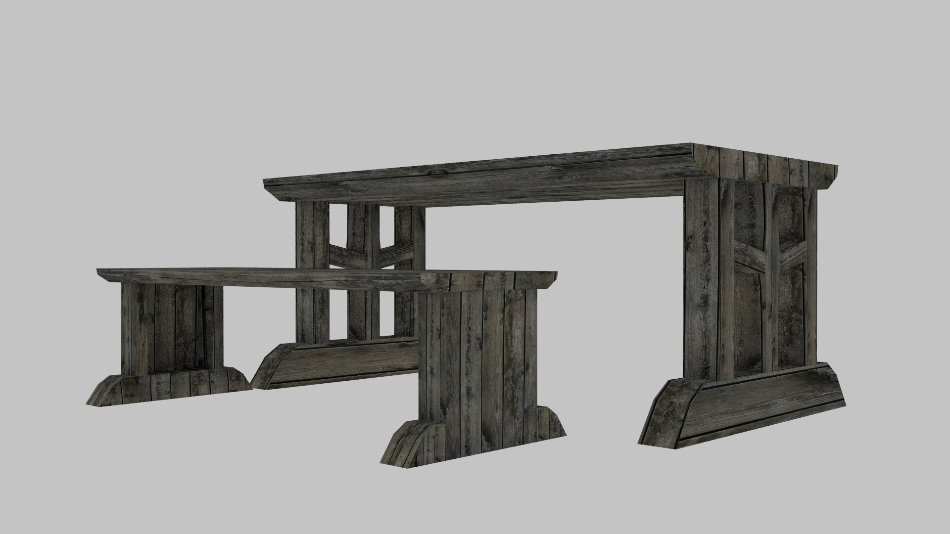 medieval furniture bench table 3ds free