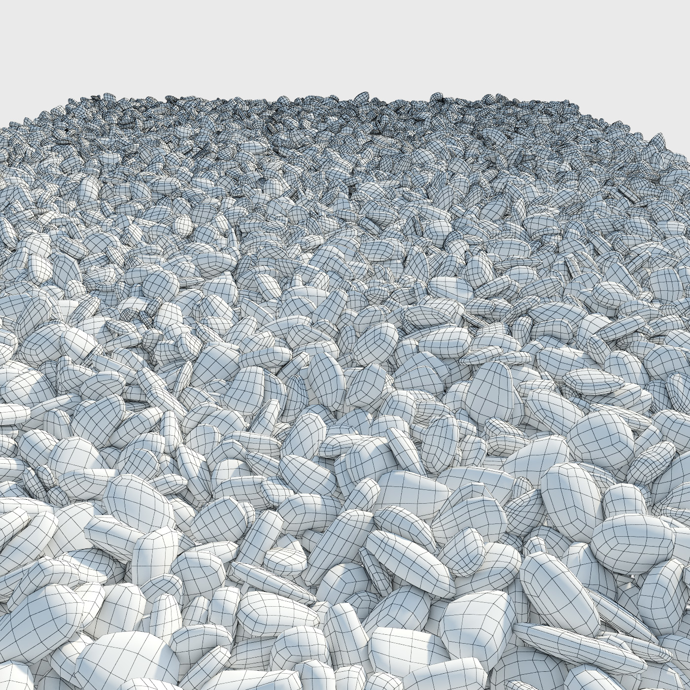 3d model of light pebbles