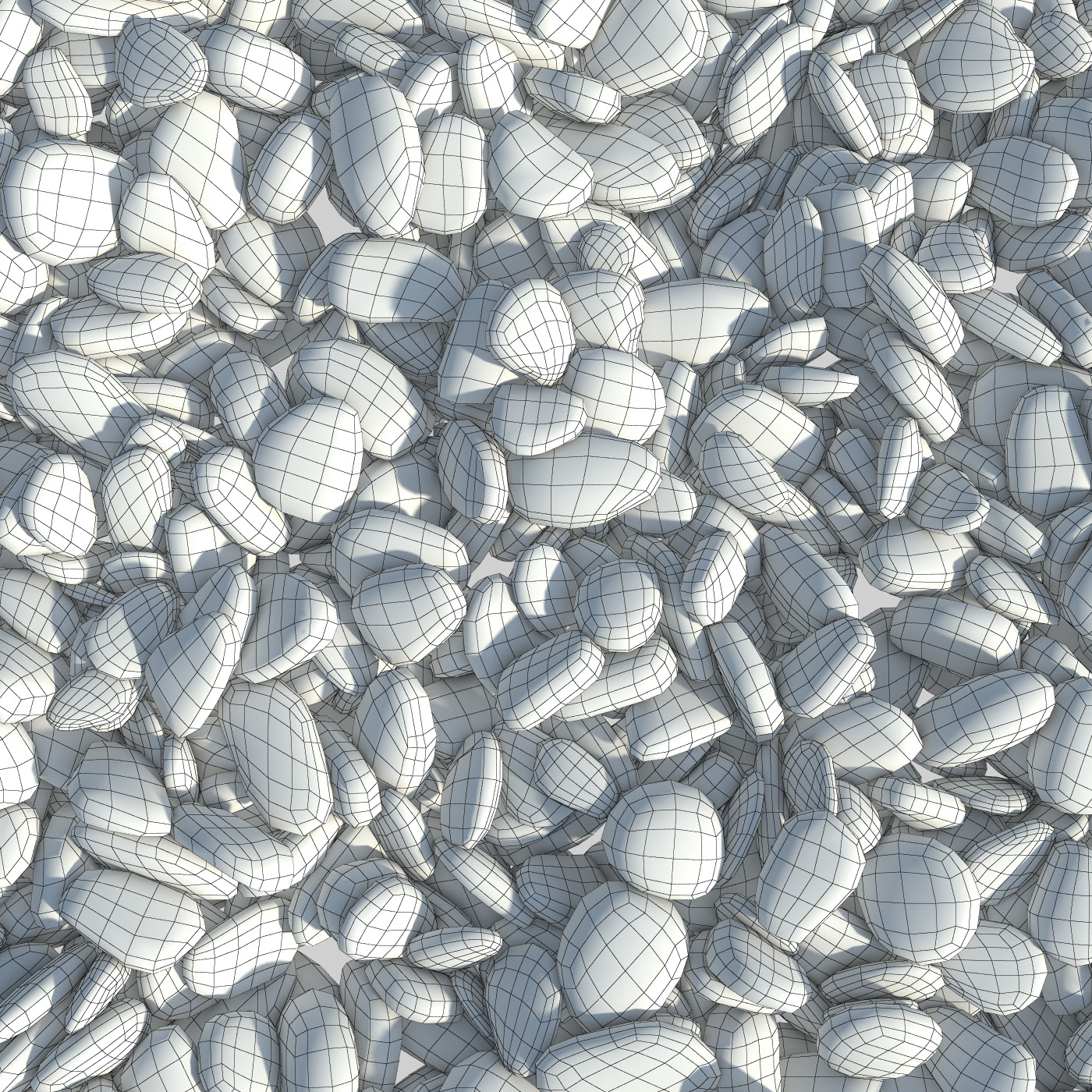3d model of light pebbles