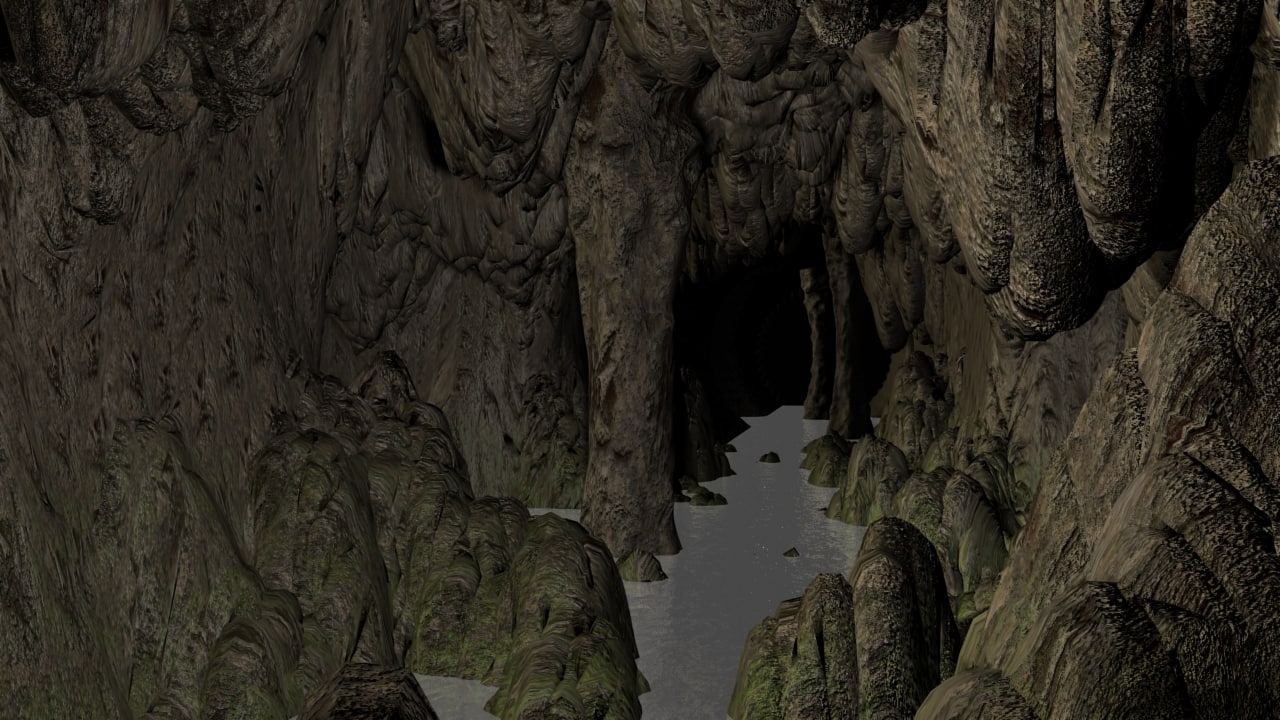 cave scene 3d max