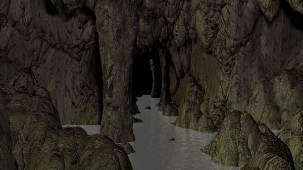 cave scene 3d max