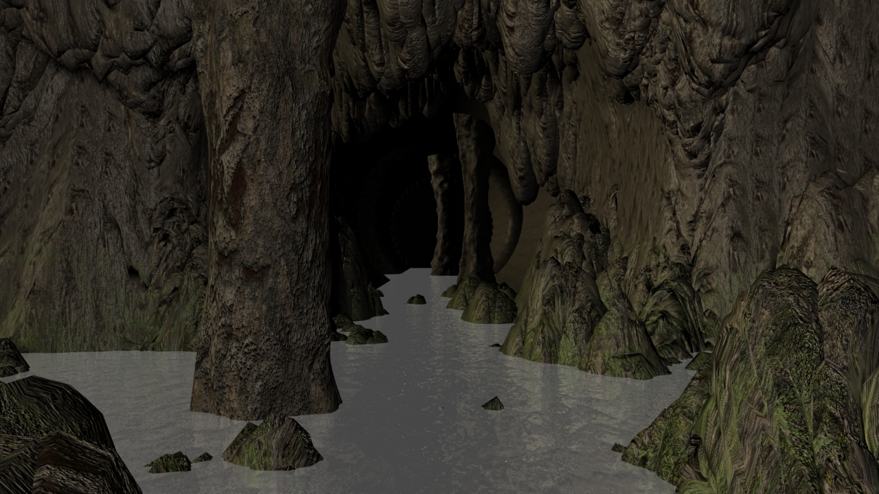cave scene 3d max