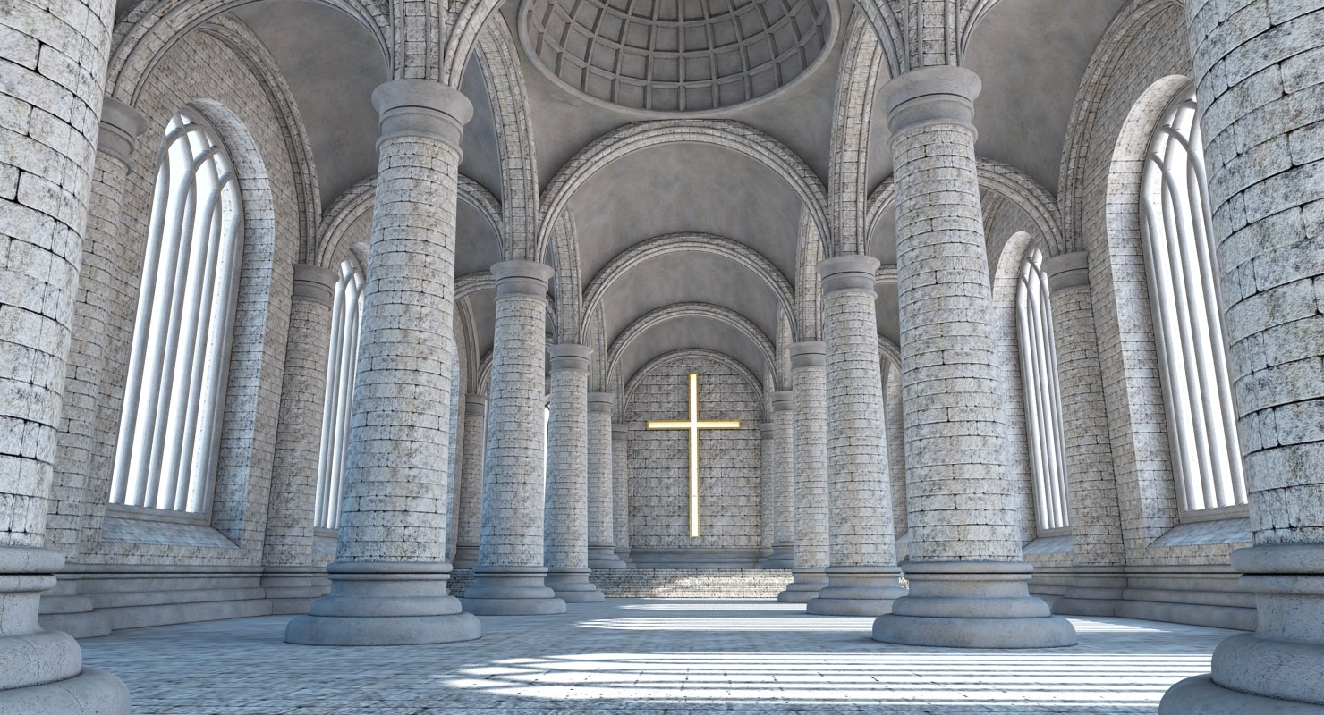 3d max church interior