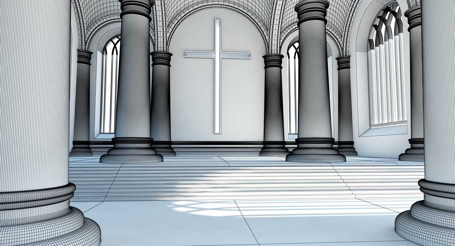 3d max church interior