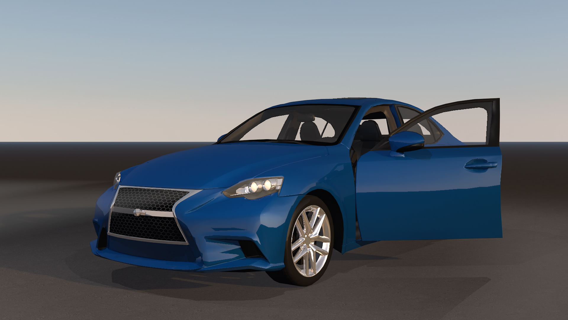 car sports doors open 3d c4d