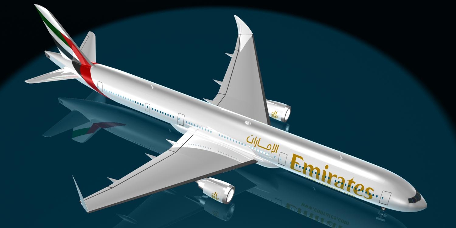 emirates boeing 777 9x 3d model