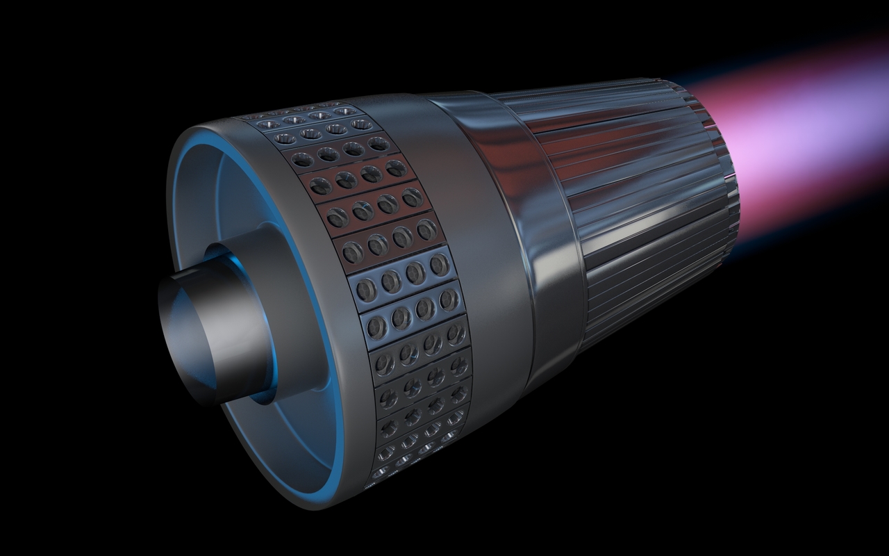 3d model of thruster jet spaceship