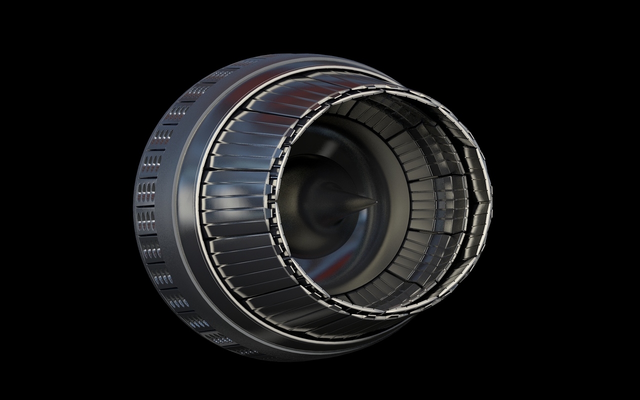 3d model of thruster jet spaceship