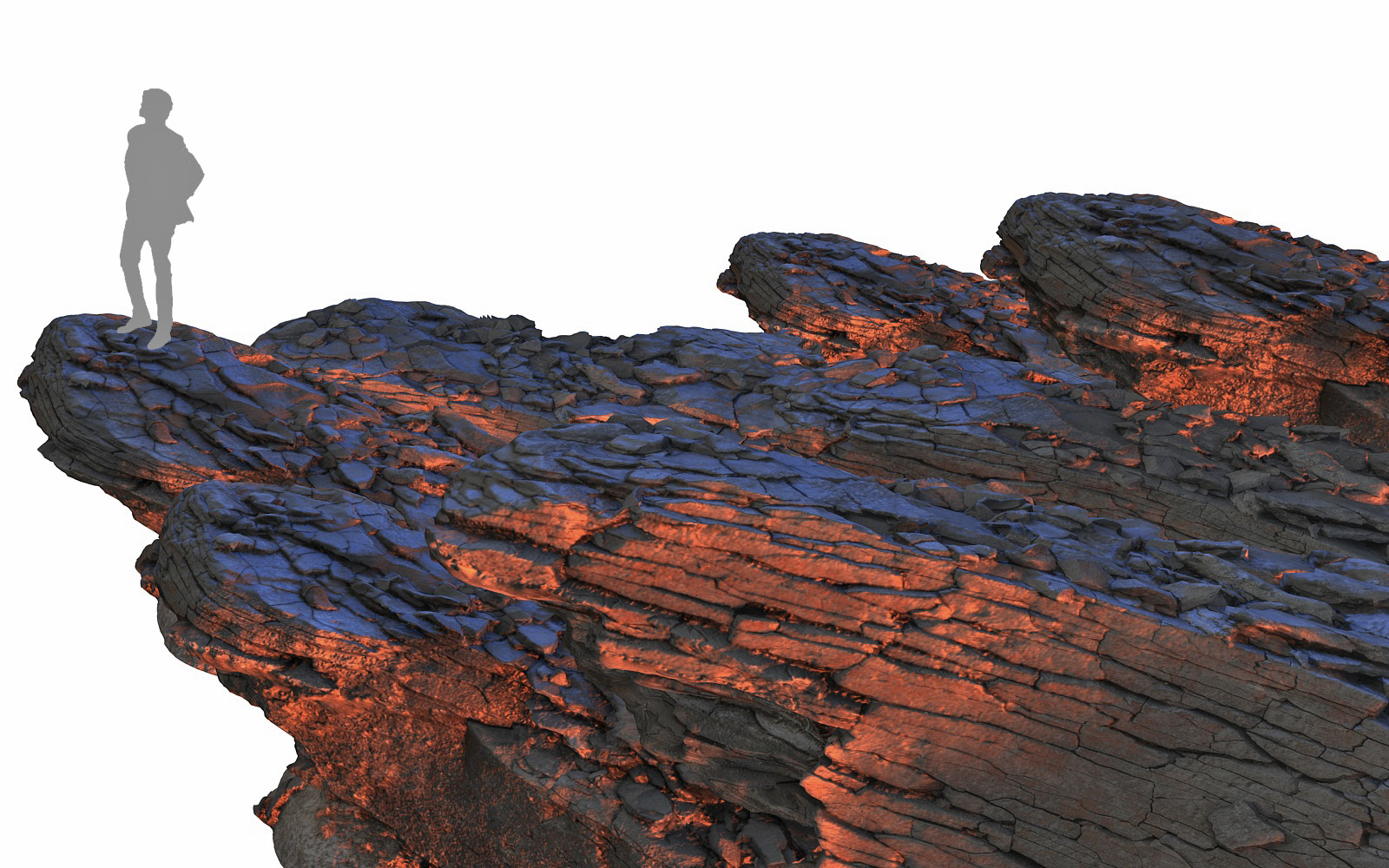 rock cliff hd 8k 3d model