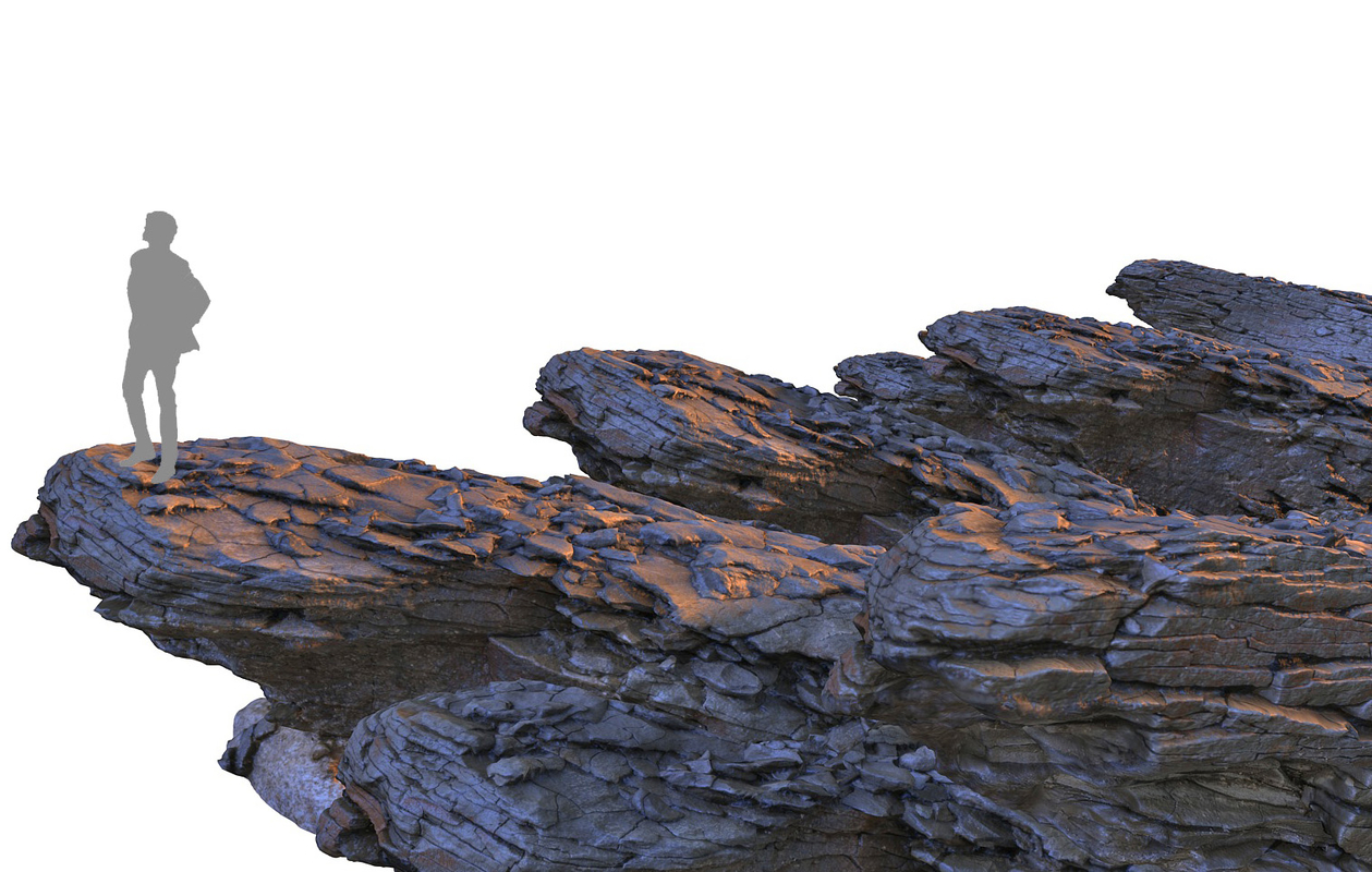 rock cliff hd 8k 3d model