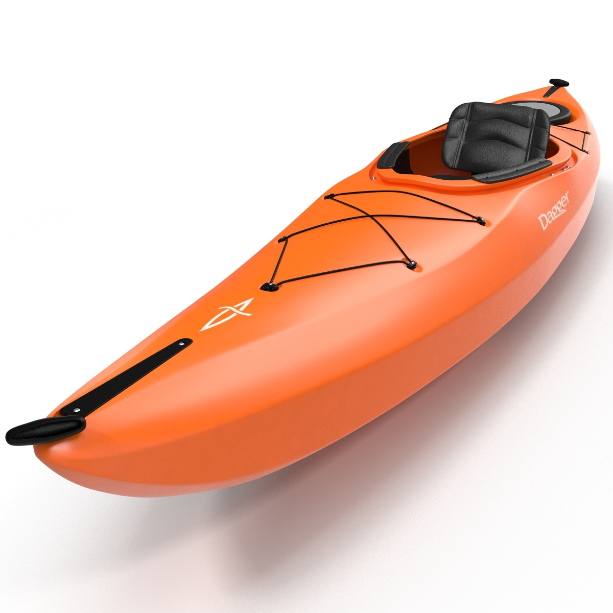 3d kayak orange paddle model