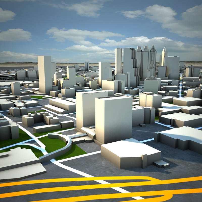 atlanta skyline 3d model