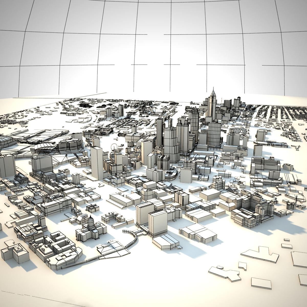 atlanta skyline 3d model