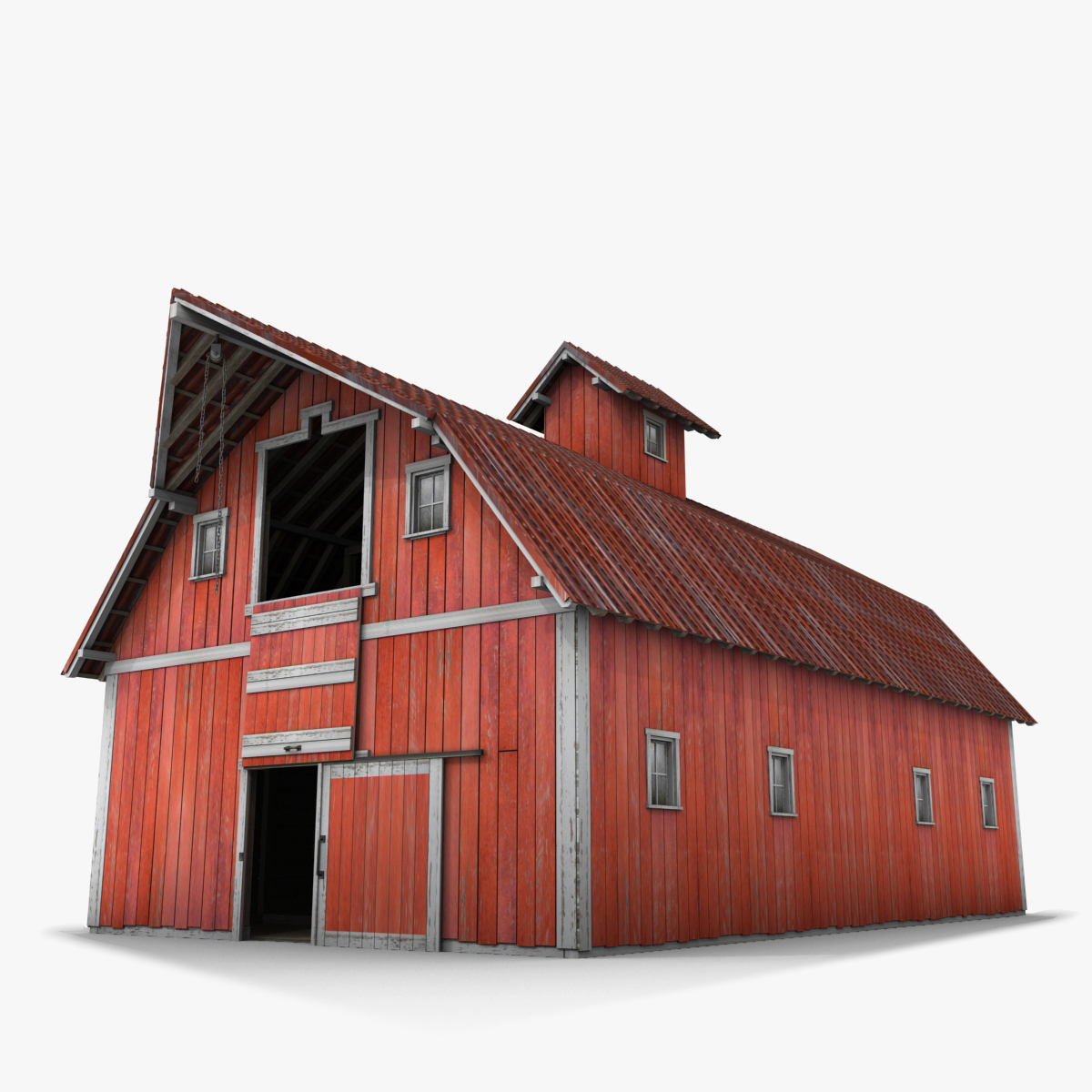 farm red barn 3d model