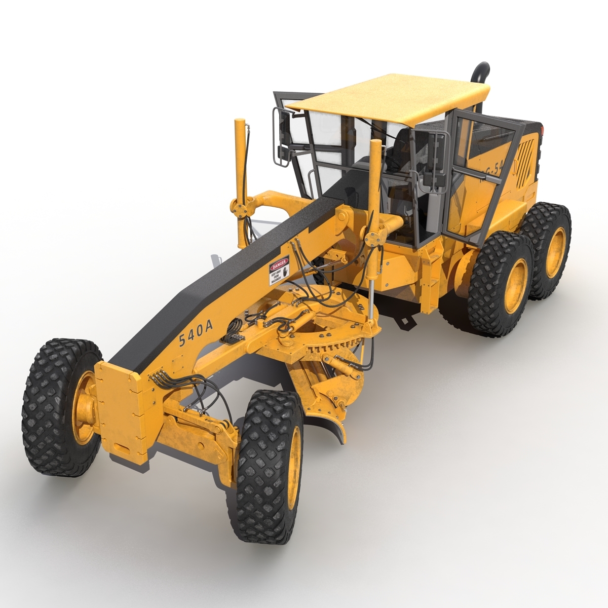 3d model road grader rigged