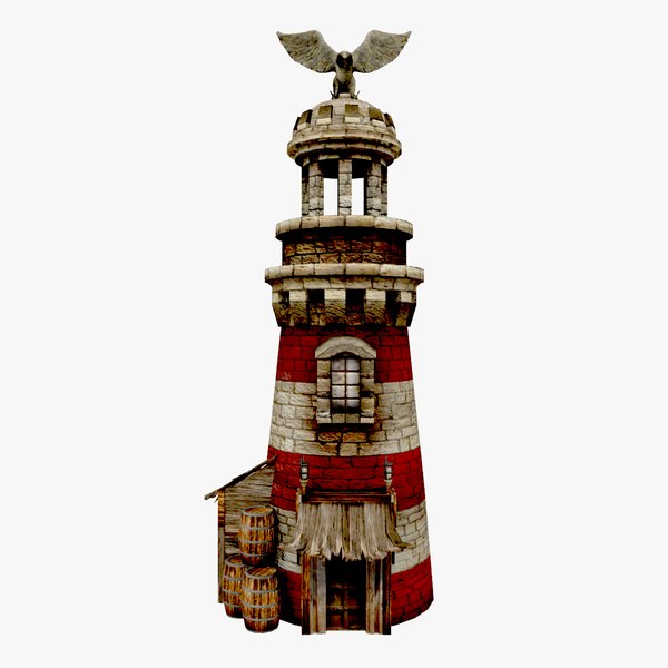 lighthouse medieval 3d model