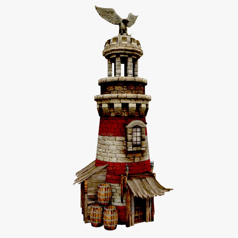 lighthouse medieval 3d model