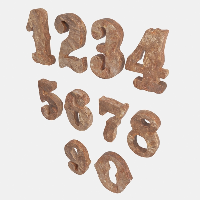 numbers 3d obj