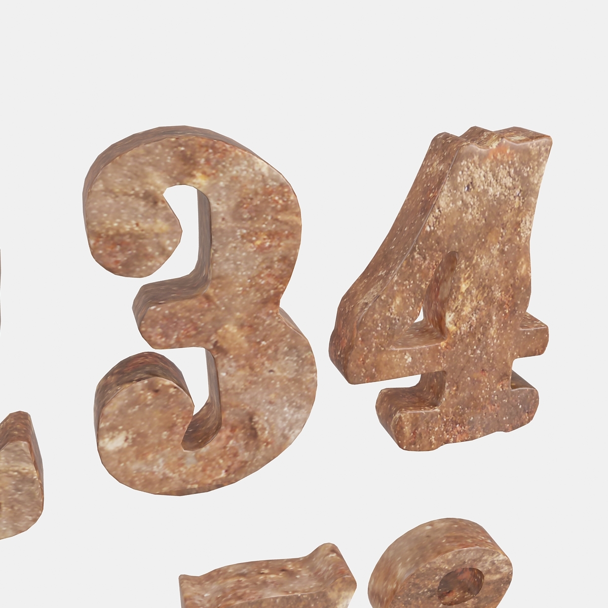 numbers 3d obj