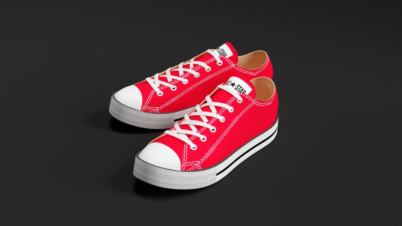 converse star sneakers 3d model