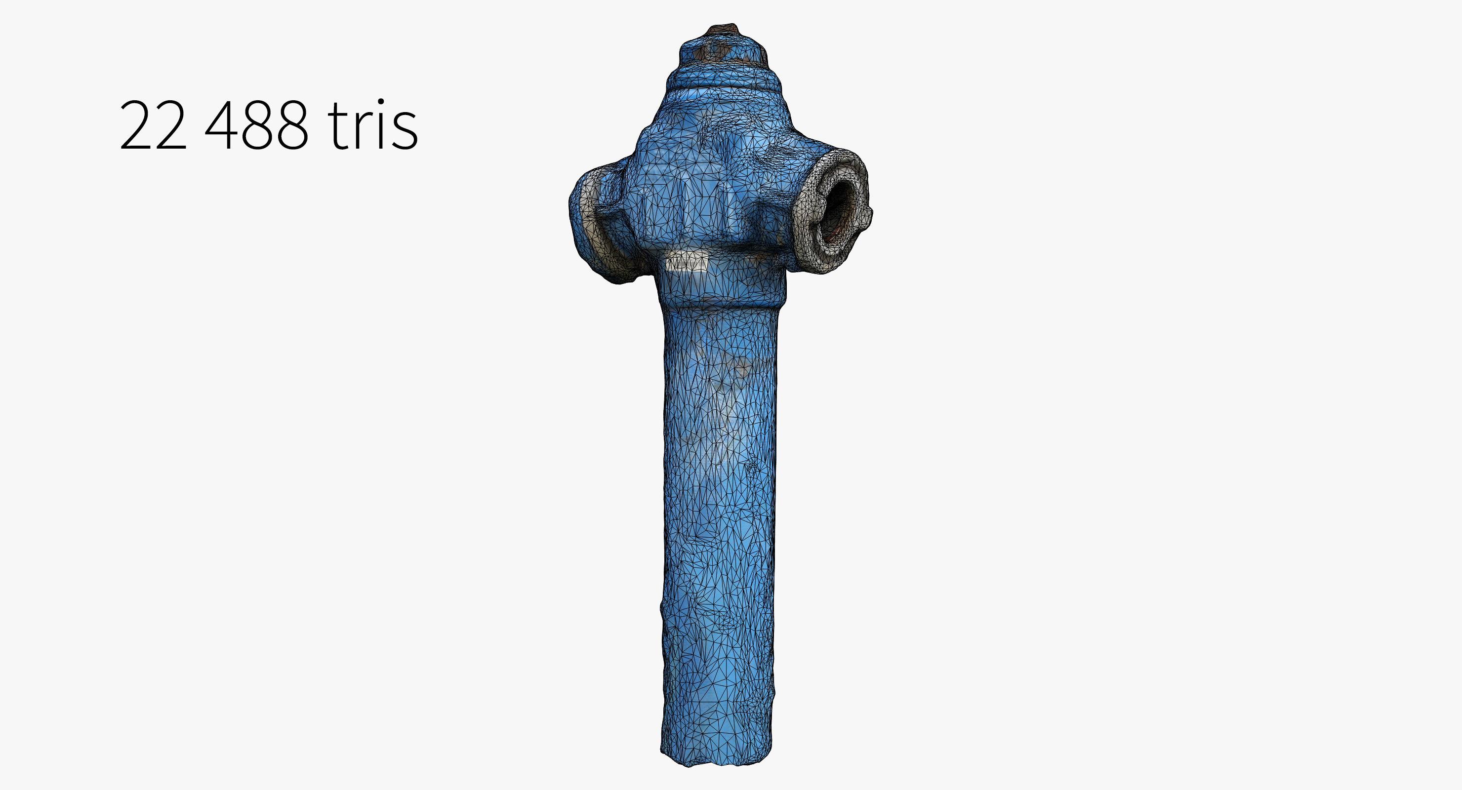 3d model hydrant blue scan