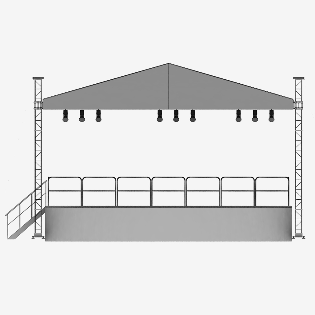 music stage platform scaffolding 3d model