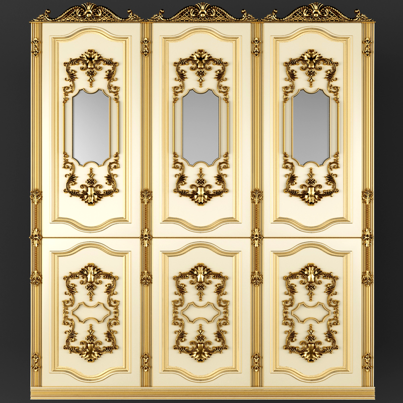 3d baroque boiserie panel