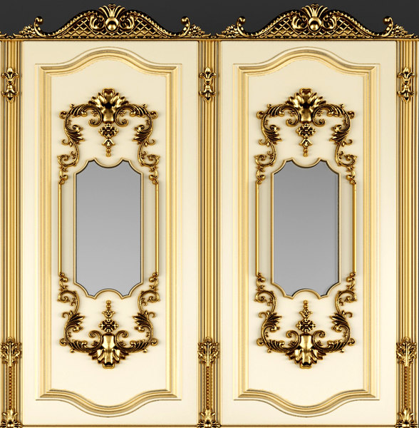 3d baroque boiserie panel