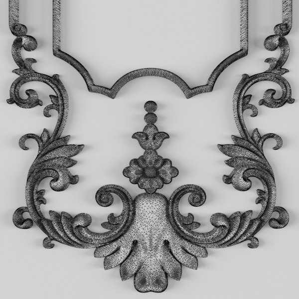 3d baroque boiserie panel