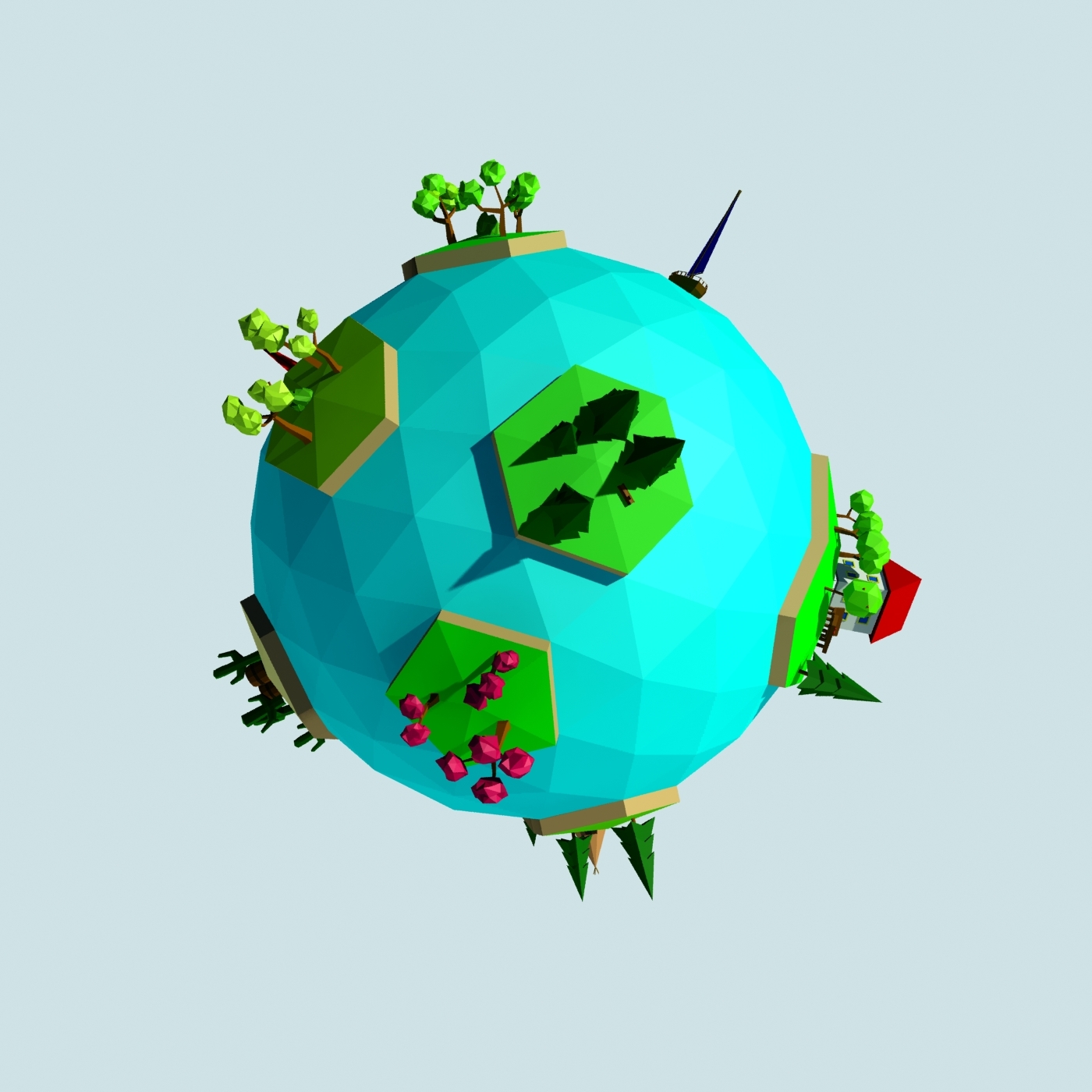3d cartoon planet islands