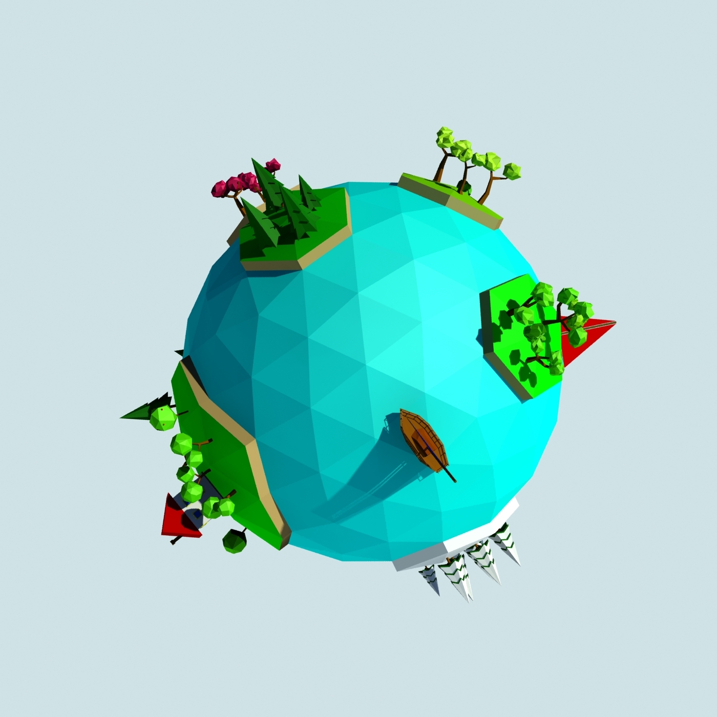 3d cartoon planet islands