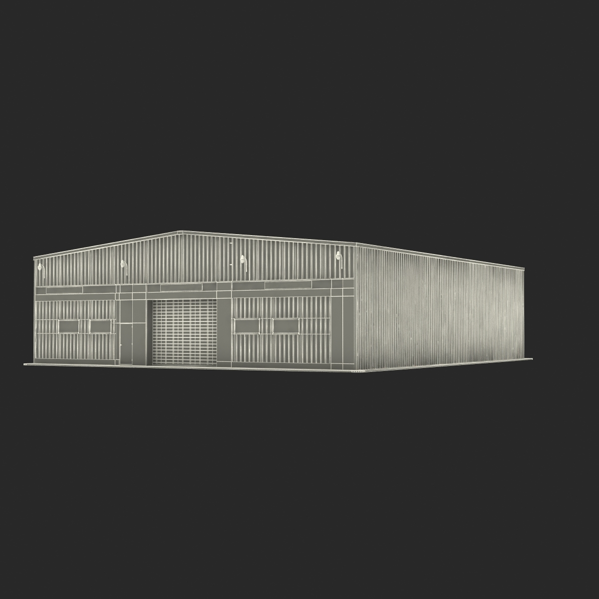 3d model warehouse building green