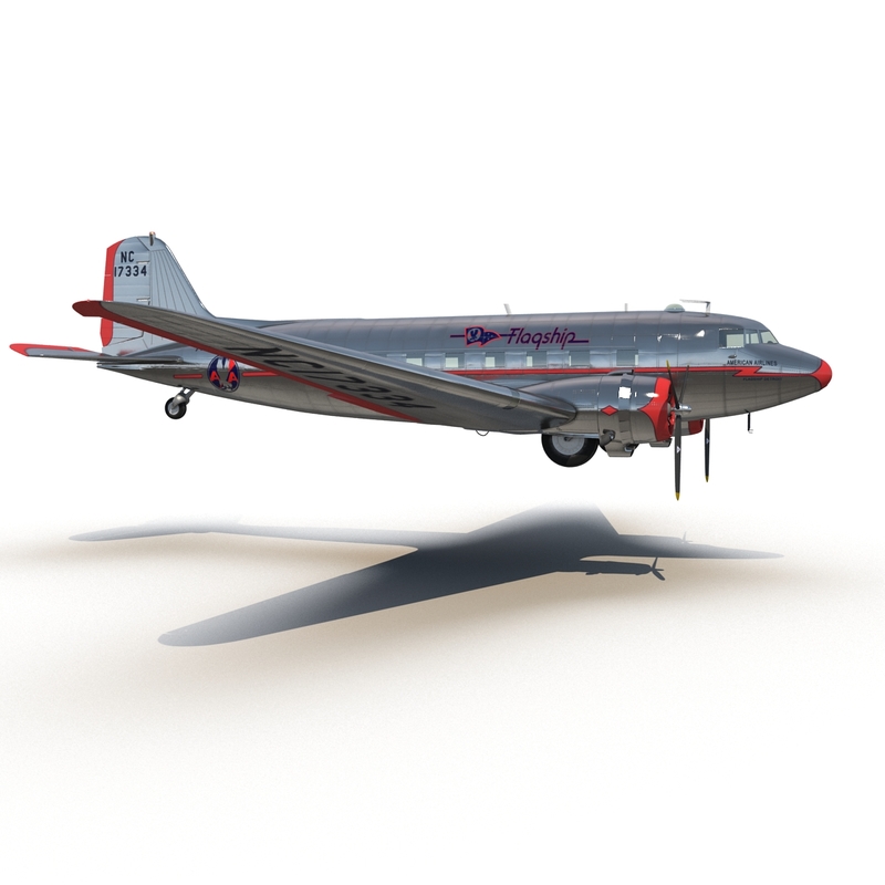 douglas dc-3 american airlines 3d max