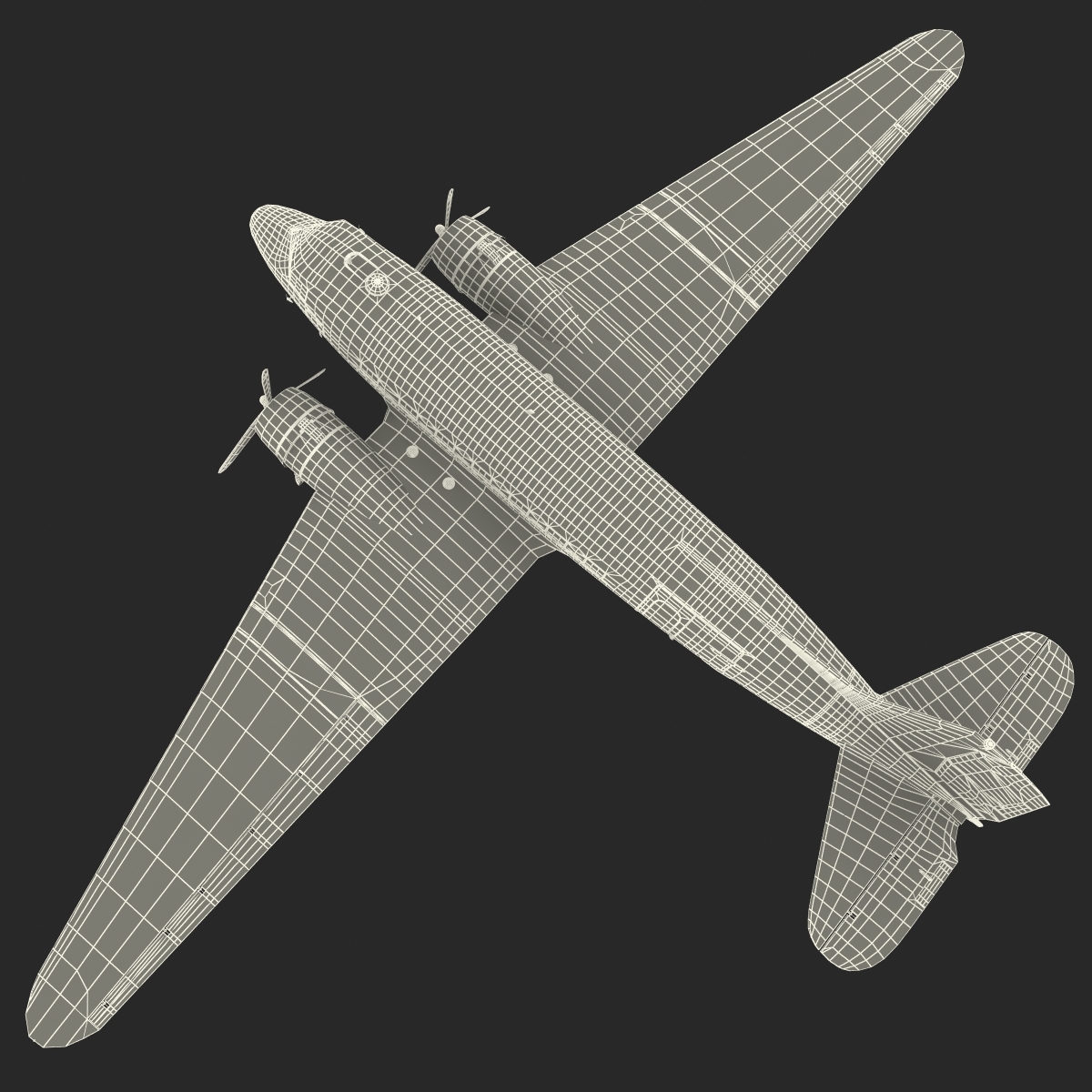 douglas dc-3 american airlines 3d max