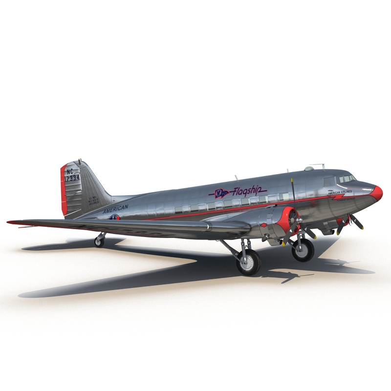 douglas dc-3 american airlines 3d max